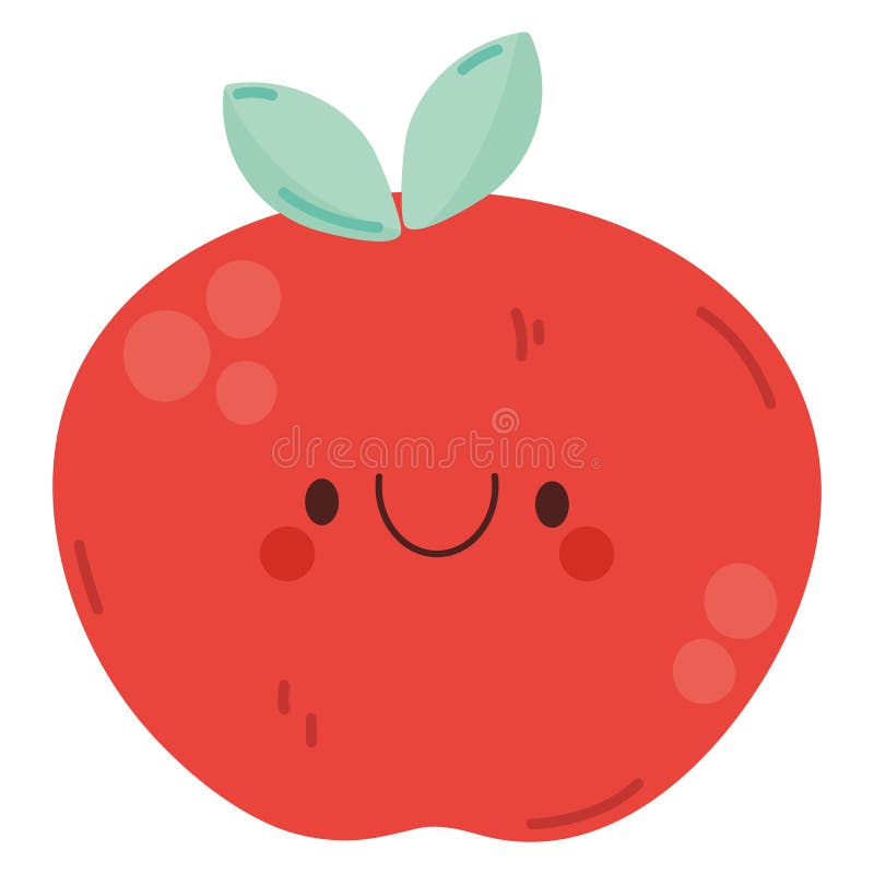 Happy apple design stock illustration. Illustration of kawaii - 274357146