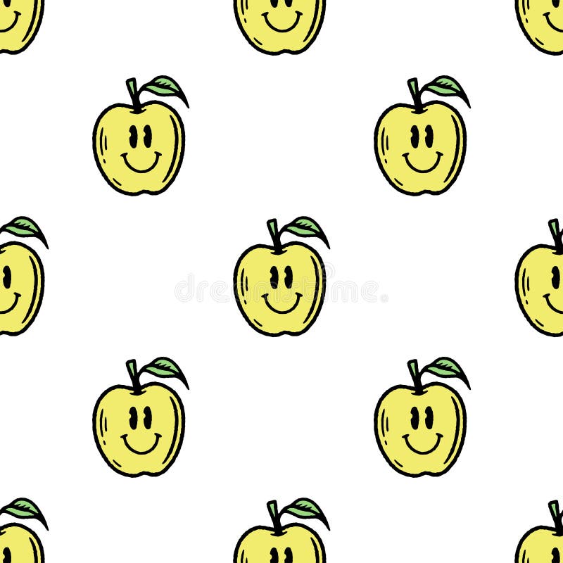 Happy apple cartoon stock vector. Illustration of style - 40671404