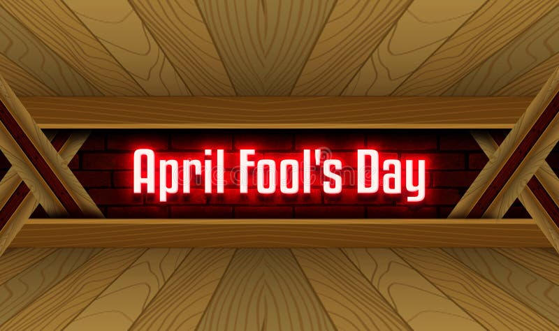 April Month Special Day April Fool S Day Neon Text Effect On Bricks