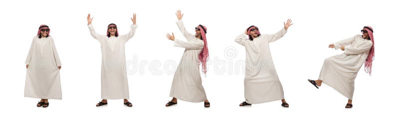 The Happy Arab Man Isolated on White Stock Image - Image of ethnic ...