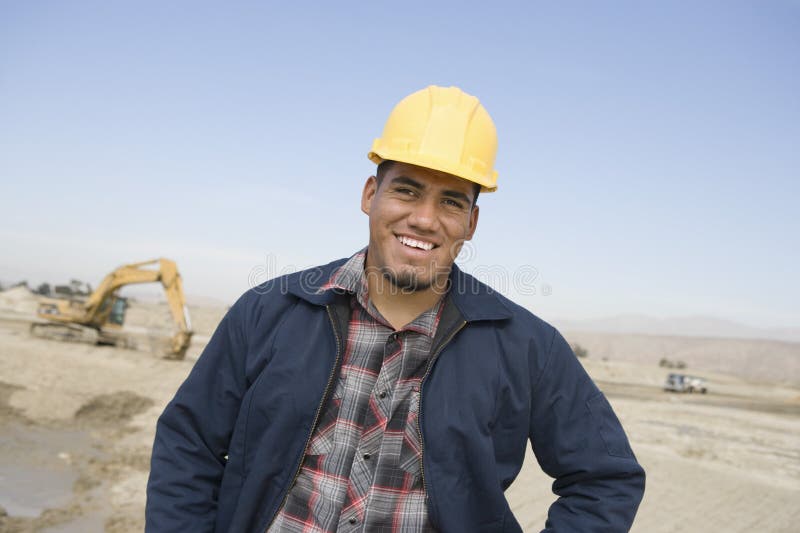 Happy Architect at Construction Site Stock Image - Image of architect ...