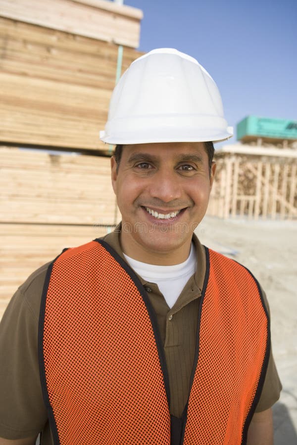 Happy Architect at Construction Site Stock Image - Image of developing ...