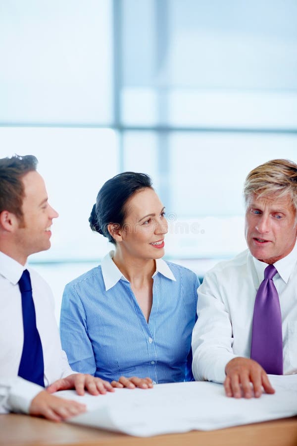 Happy, Architect and People with Blueprint, Office and Collaboration ...