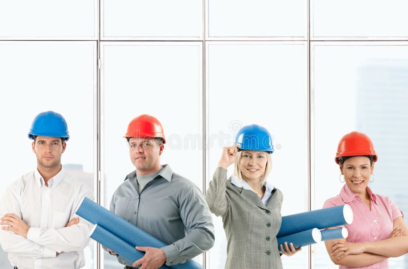 Architect Team Working Together in Office Stock Photo - Image of ...