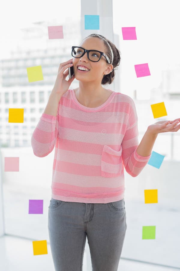 Happy Artist Calling on Phone Stock Image - Image of 2024, note: 34392091