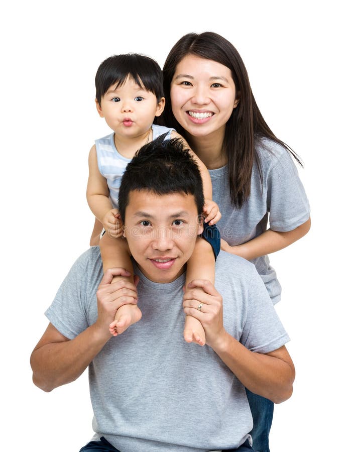 Happy asian family stock image. Image of offspring, piggy - 41387977