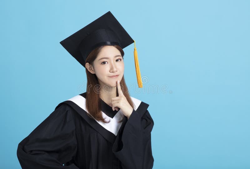 Asian Female Graduate Student Isolated Stock Image - Image of lady ...