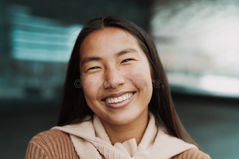 Happy Asian Girl Having Fun Posing and Smiling in Front of Camera Stock ...
