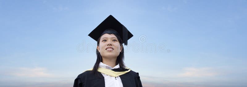 Smiling Asian Chinese Lady Graduate Stock Image - Image of woman, smile ...