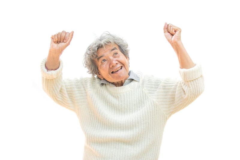 Happy Asian Old Woman Smiling and Joyful on White Stock Photo - Image ... Happy Asian Old Woman Smiling and Joyful on White Stock Photo - Image ...