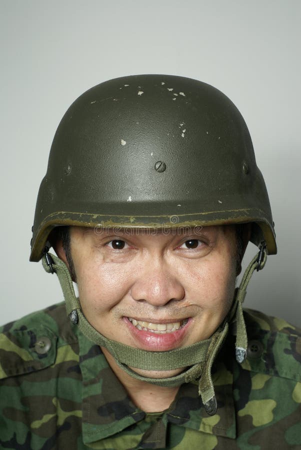 Happy asian soldier stock image. Image of chinese, smile - 6434729