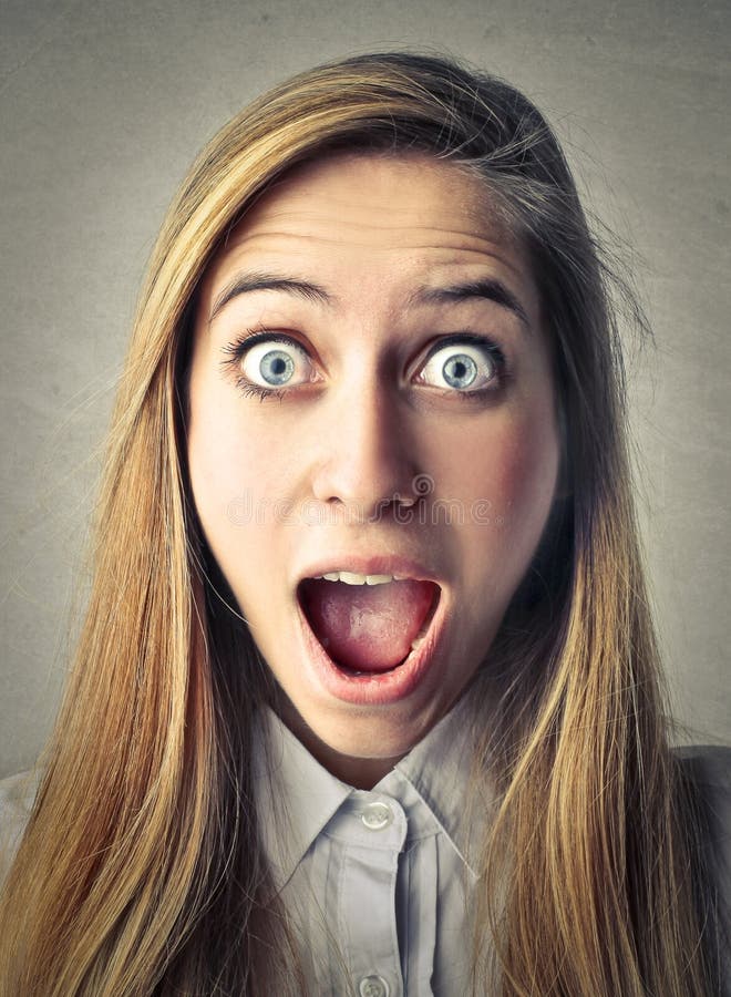 Happy astonished woman stock image. Image of girl, beauty - 39494973