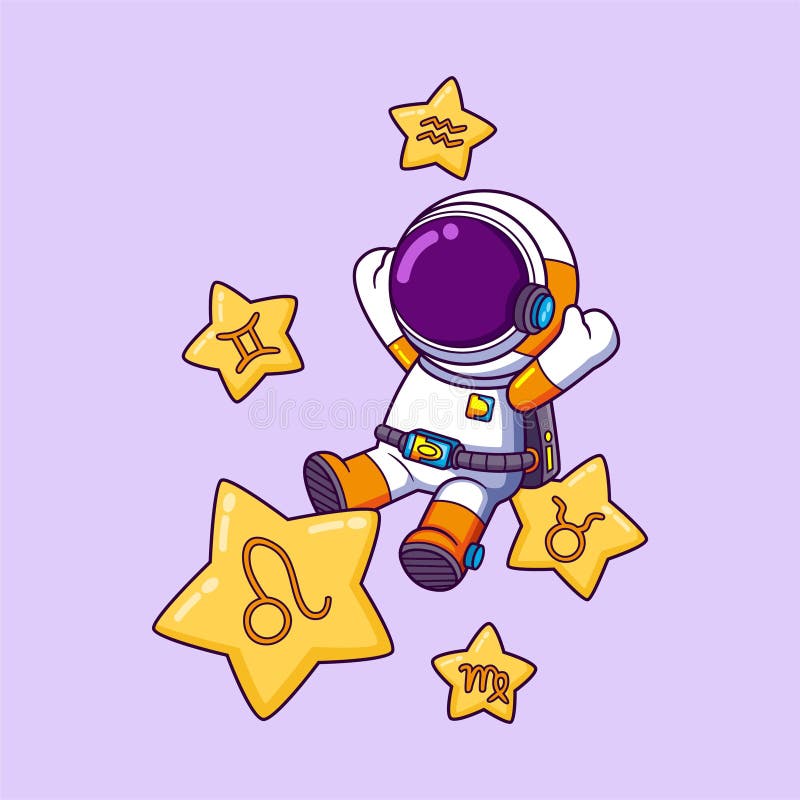 Happy Astronaut Jumping Star in Space Stock Vector - Illustration of ...