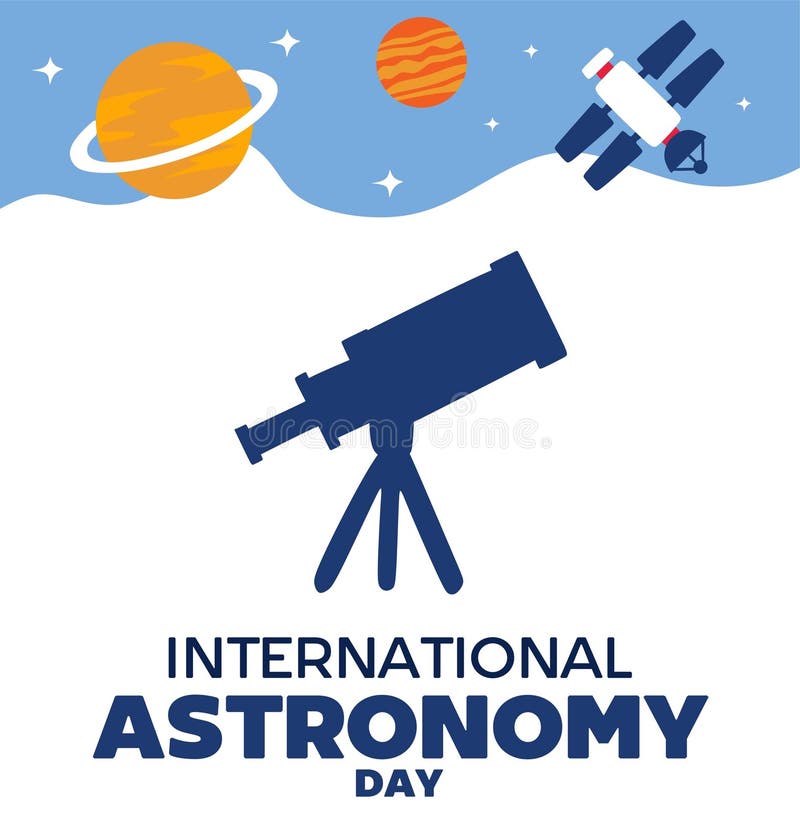 Happy Astronomy Day with Outer Space Ornament Stock Vector ...