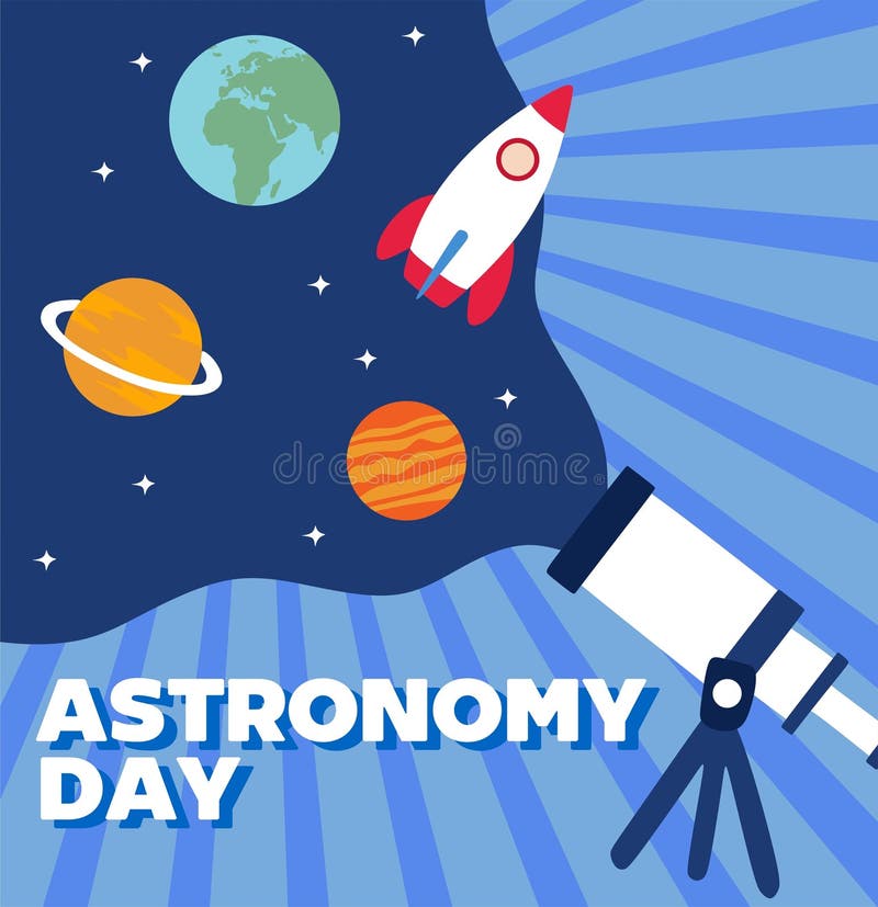 Happy Astronomy Day with Outer Space Ornament Stock Vector ...