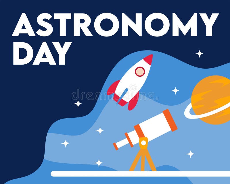 Happy Astronomy Day with Outer Space Ornament Stock Vector ...