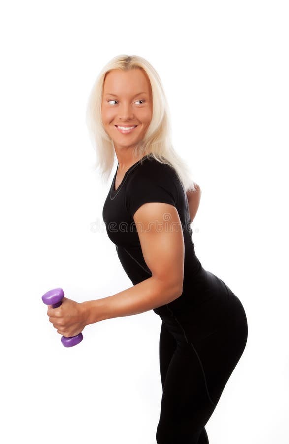 Happy Athlete Doing Exercise Stock Image - Image of shape, isolated ...