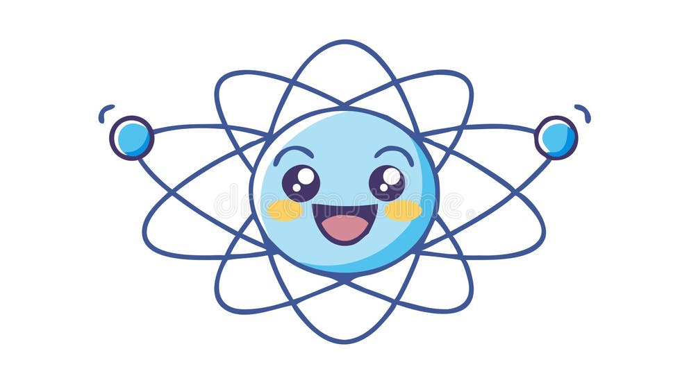 Happy Atom Character, Science Physics Icon, Vector Design Generative AI ...
