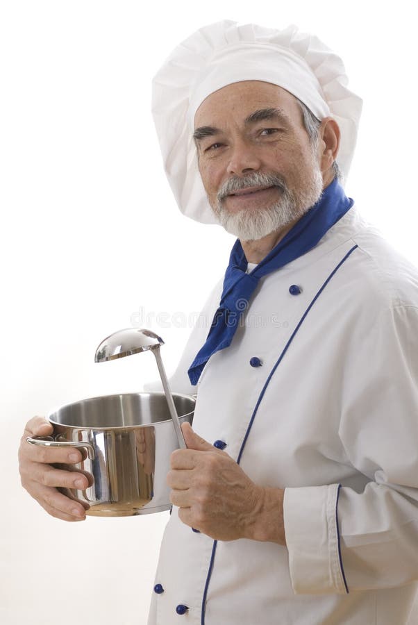 Happy attractive cook stock photo. Image of serve, moustache - 3832124