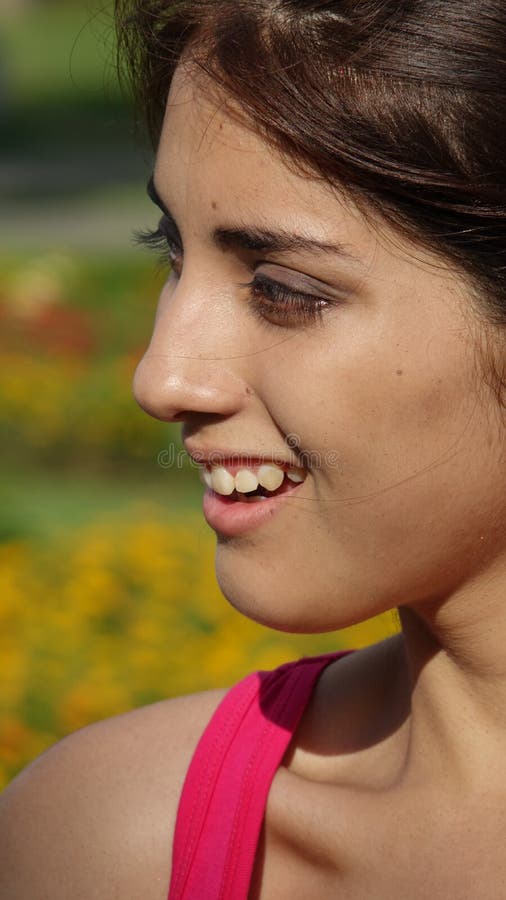 Happy Attractive Peruvian Female Stock Photo - Image of pretty ...
