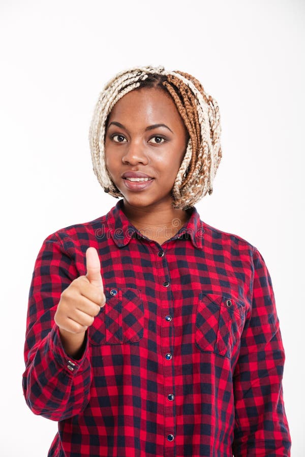 Happy Attractive Young African American Woman Showing Thumbs Up Stock ... Happy Attractive Young African American Woman Showing Thumbs Up Stock ...