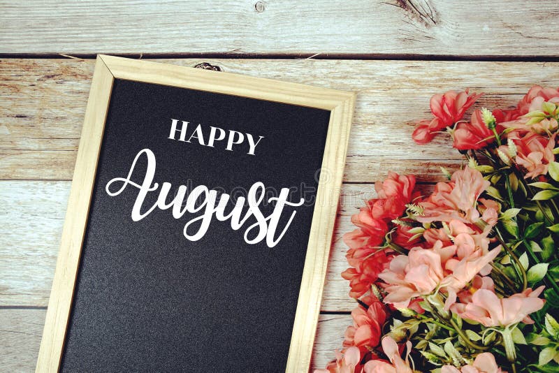 Happy August Alphabet Letters on Pink Glitter Background Stock Image ...