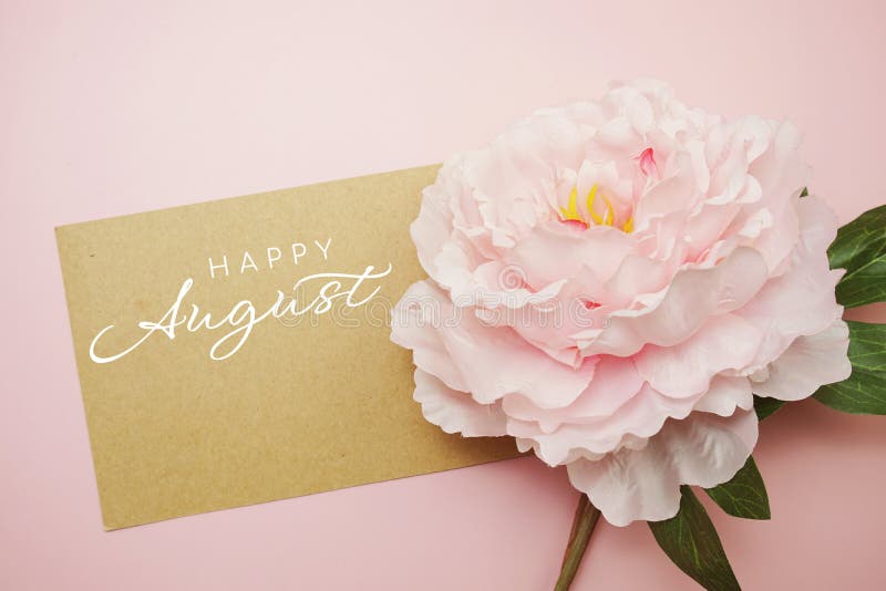 Happy August Alphabet Letters on Pink Glitter Background Stock Image ...