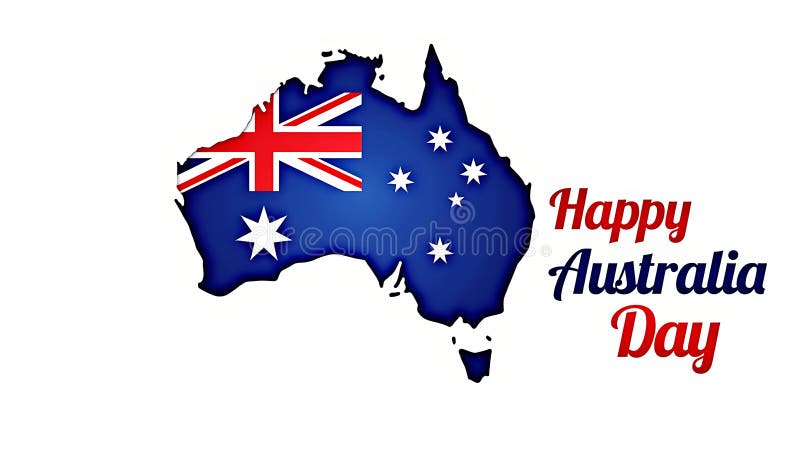 Happy Australia Day, Map with Fronts Stock Illustration - Illustration ...