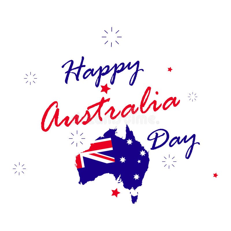 Happy Australia Day. Territory and Flag of Australia. Vector ...