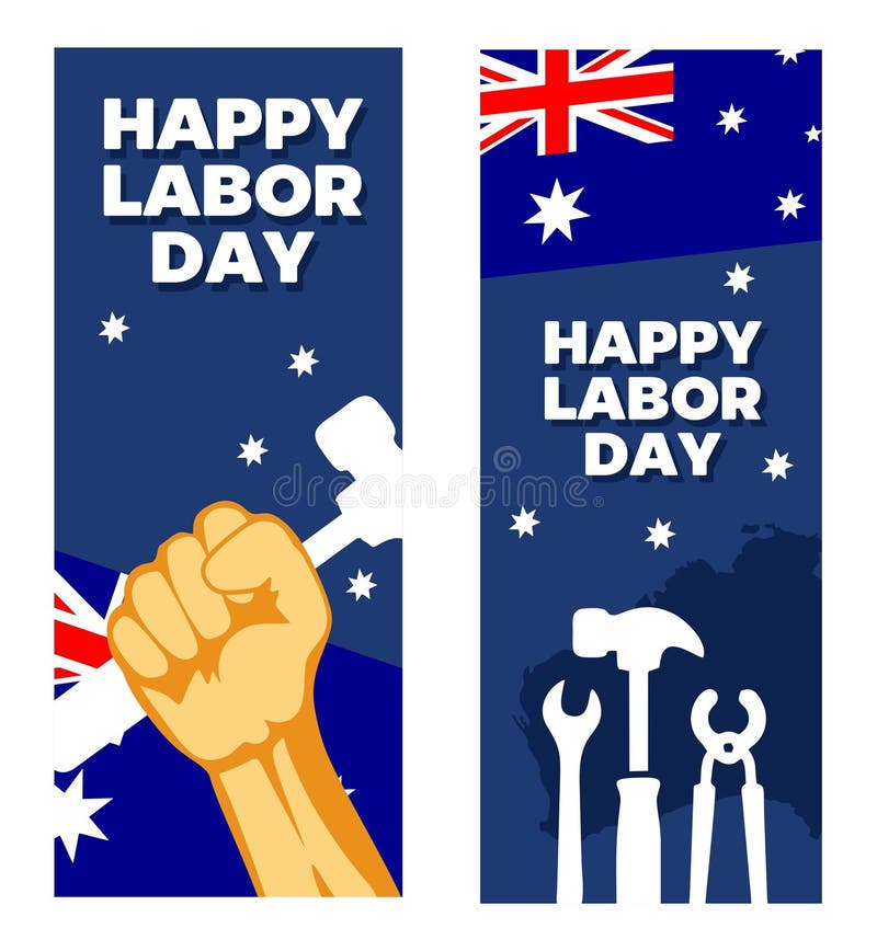 Happy Australian Labor Day To All Australian Workers Stock Illustration ...