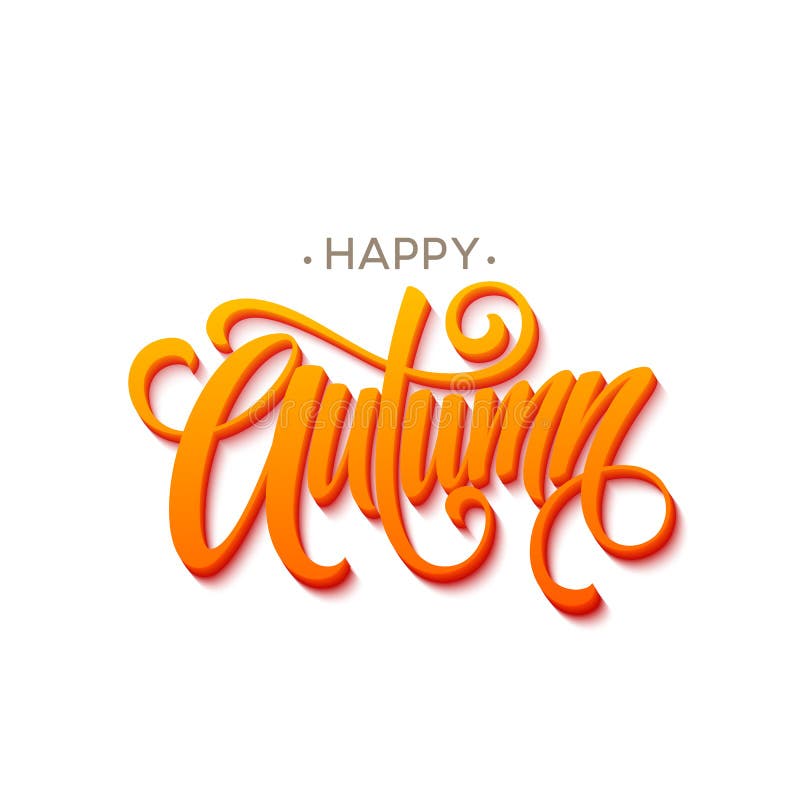 Happy Autumn Calligraphy Design. Fall Typographic Stock Vector ...