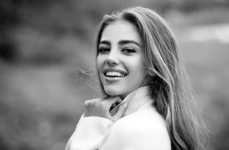 Happy Autumn. Close-up Portrait of Beautiful Autumn Woman Outdoors ... Happy Autumn. Close-up Portrait of Beautiful Autumn Woman Outdoors ...