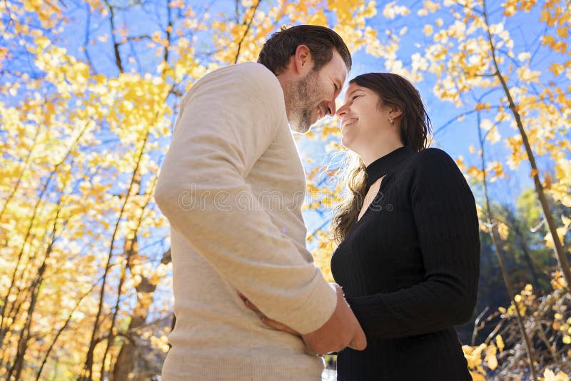Happy Autumn Fall Couple Having Fun in Autumn Season Stock Image ...