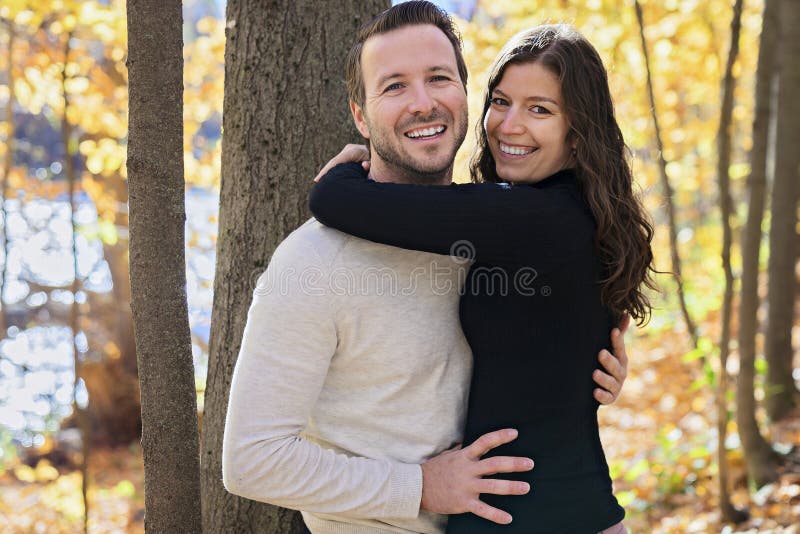 Happy Autumn Fall Couple Having Fun in Autumn Season Stock Image ...