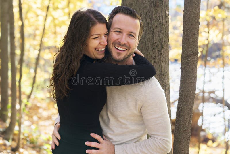 Happy Autumn Fall Couple Having Fun in Autumn Season Stock Image ...