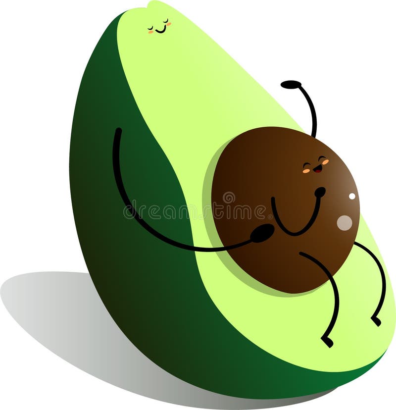 Happy avocado HAPPY DAY stock illustration. Illustration of family ...
