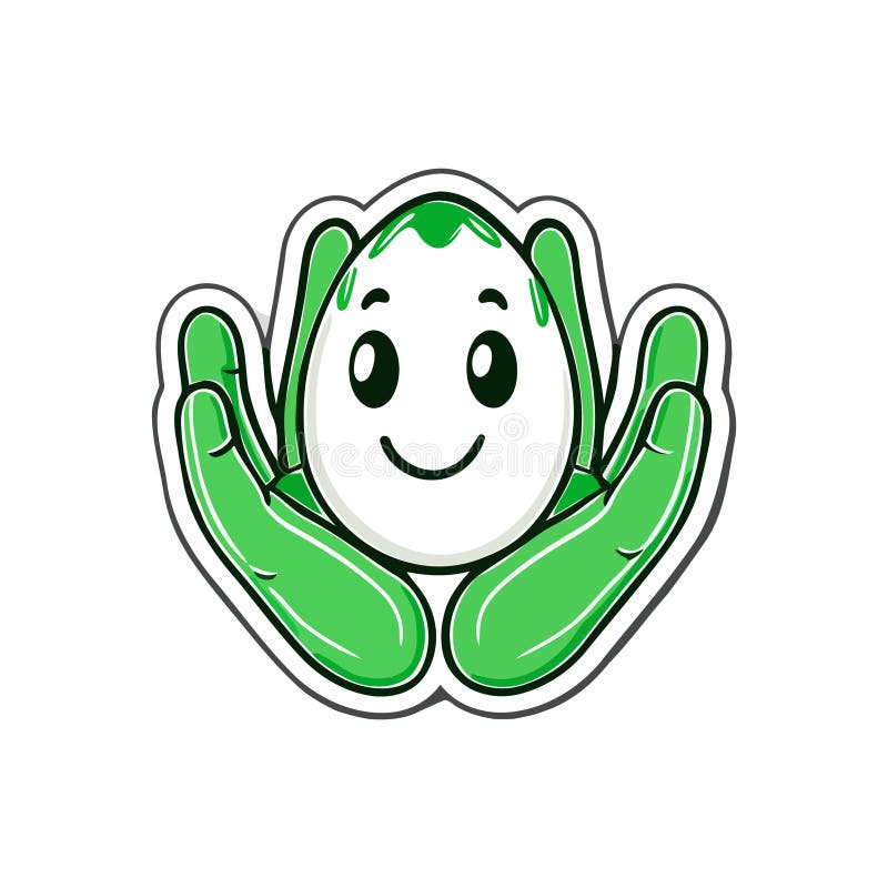 Happy Avocado Hugging Green Shell. Stock Vector - Illustration of ...