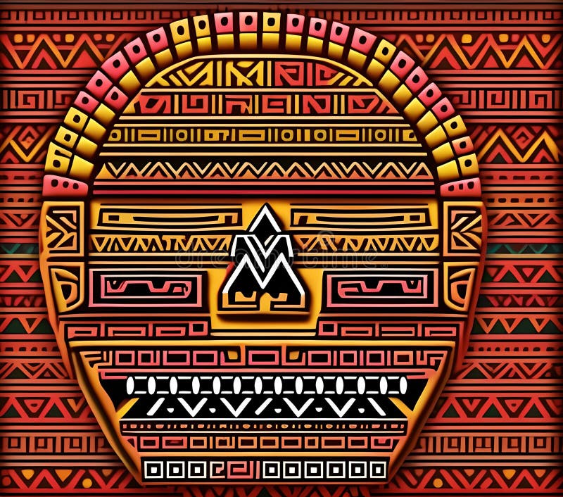 Happy Aztec Face Emoji, Generative AI Illustration Stock Illustration ...
