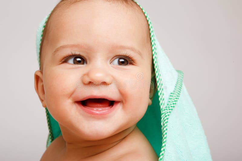 Happy baby stock photo. Image of adorable, laughing, closeup - 12350464