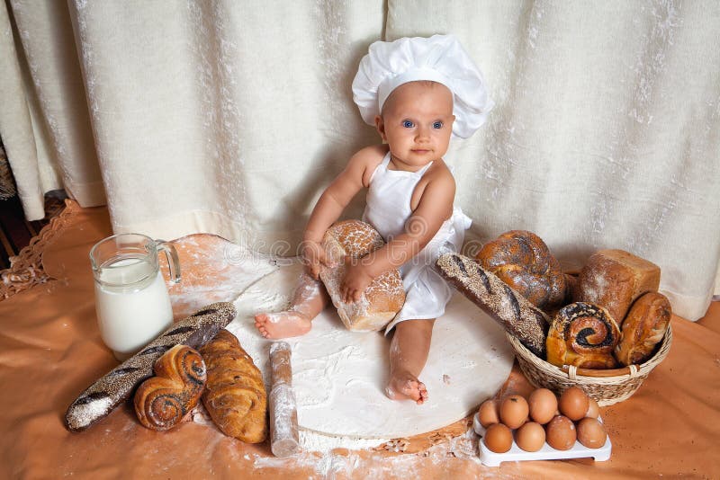 Happy baby baker stock photo. Image of composition, baking - 75180500