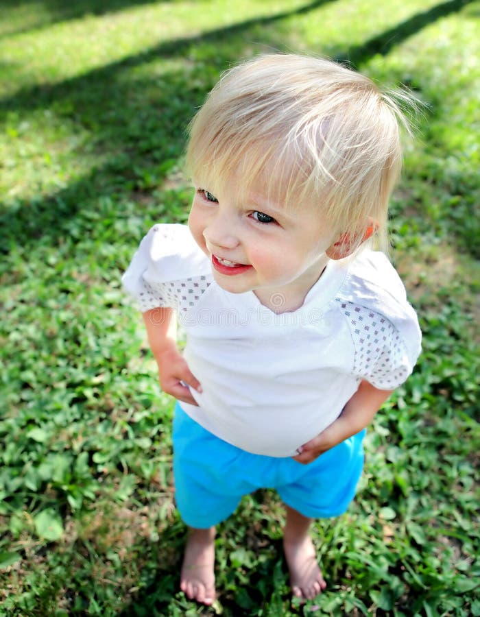Happy Baby Boy outdoor stock image. Image of joyous, nature - 51179737