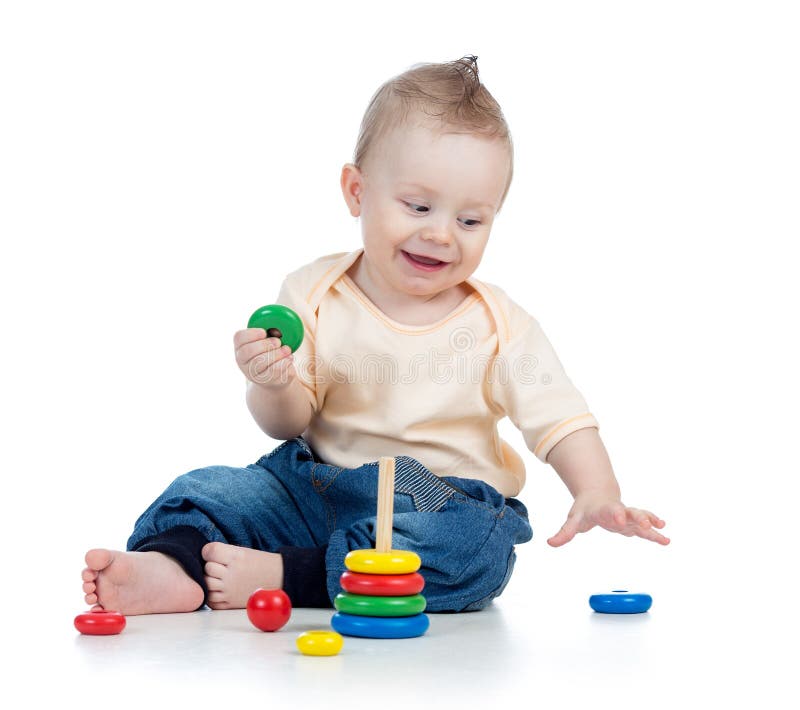 Happy Baby Boy Playing With Colorful Toy Picture. Image: 28859978