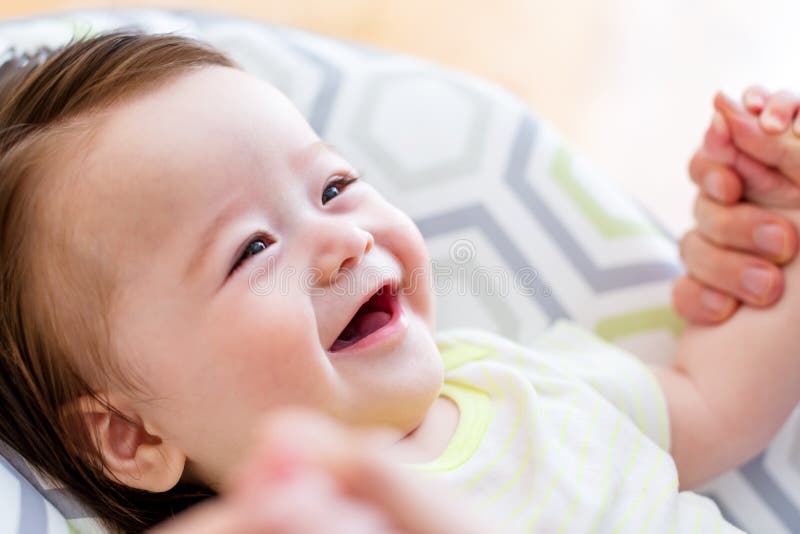 Happy Baby Boy Playing with His Parent Stock Image - Image of little ...