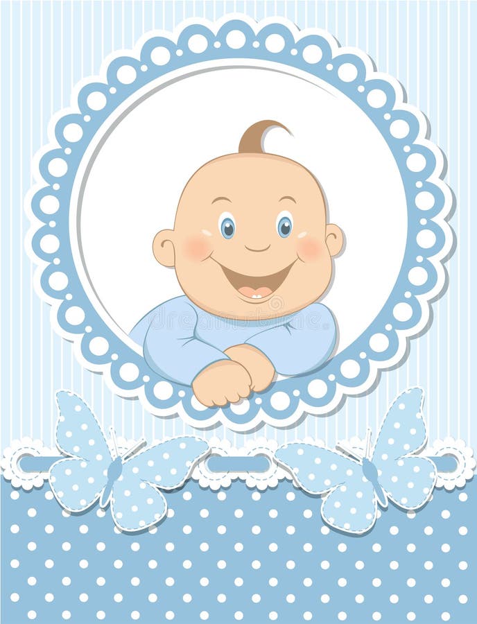 Happy Baby Boy Scrapbook Blue Frame Stock Vector - Illustration of ...
