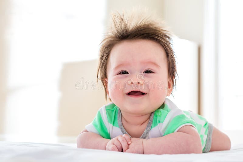 Happy baby boy smiling stock photo. Image of happy, bright - 93253318