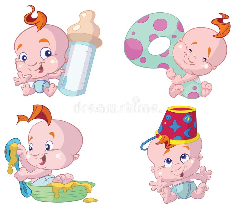 Happy baby cartoons stock vector. Illustration of child - 13063358