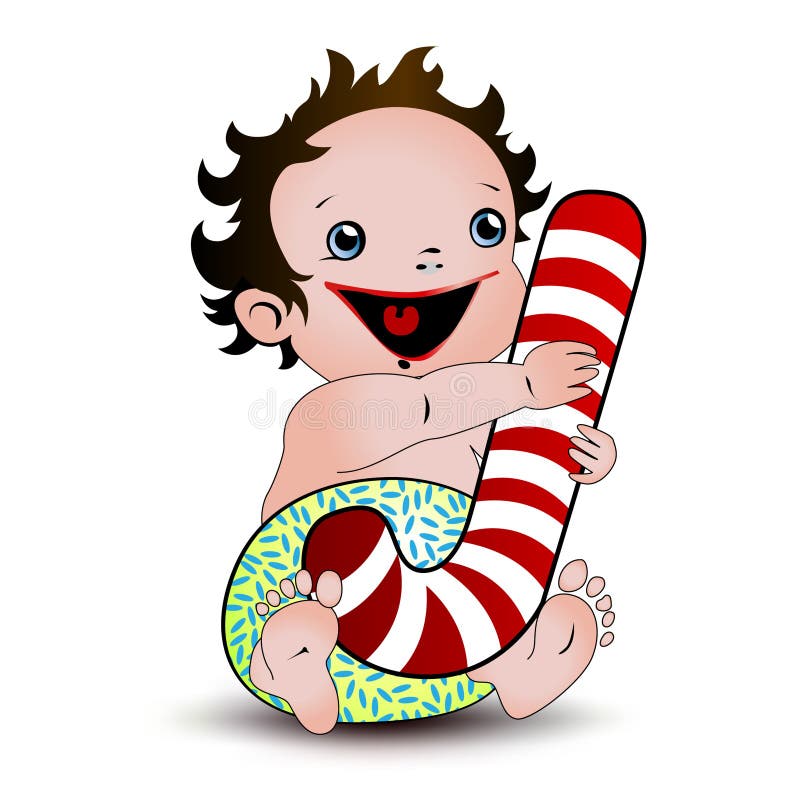 Happy Baby Child with Candy Stock Vector - Illustration of happiness ...