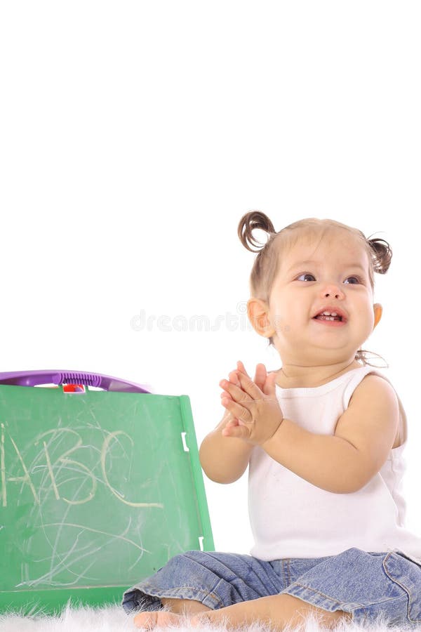 Happy Baby Clapping with ABC Stock Photo - Image of human, elementary ...