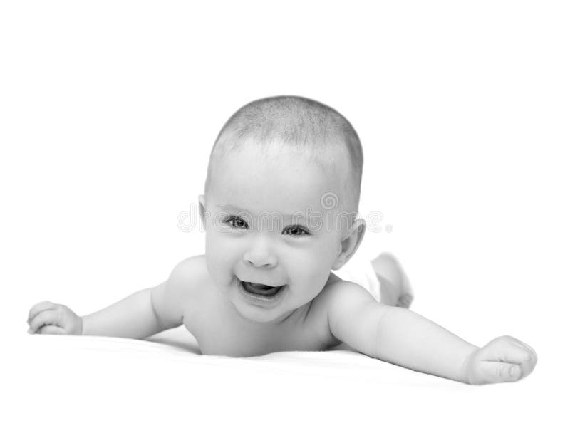 Happy baby crawling stock image. Image of happiness, eyes - 10104773