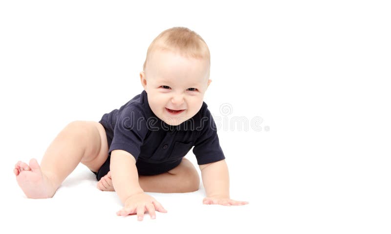 Child Baby Toddler Sitting Facing Backwards Back Rear View Stock Image ...